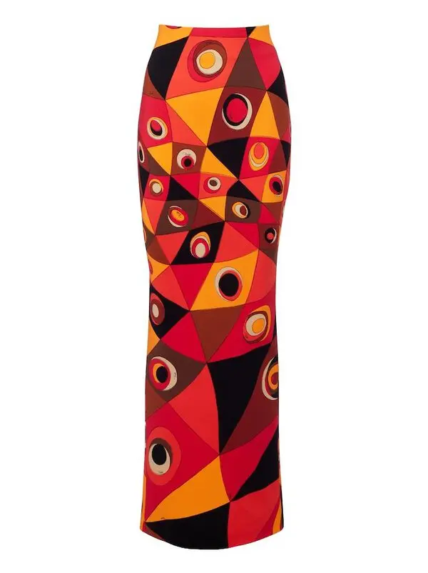 Emilio Pucci Jersey Maxi Skirt - Orange