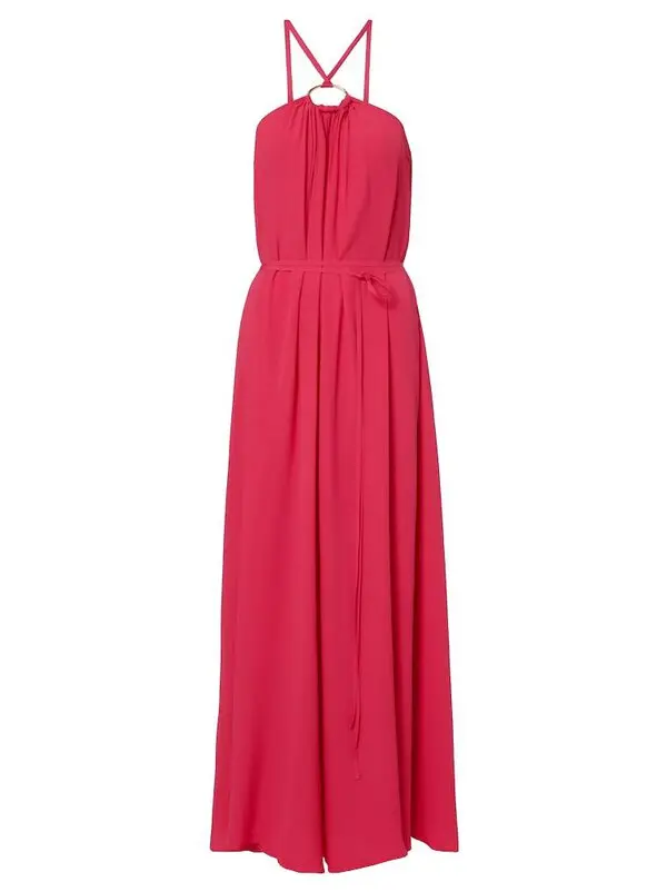 JOSEPH Zuzi Halterneck Crepe Maxi Dress - Pink