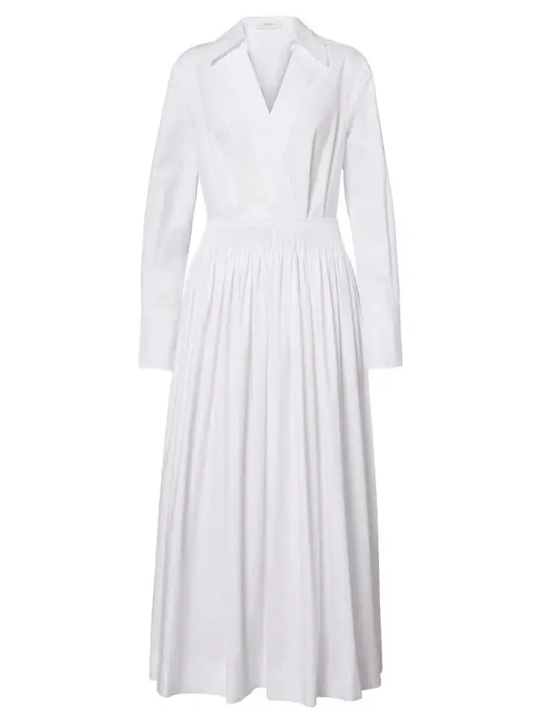JOSEPH Kathe Cotton Poplin Midi Dress - White