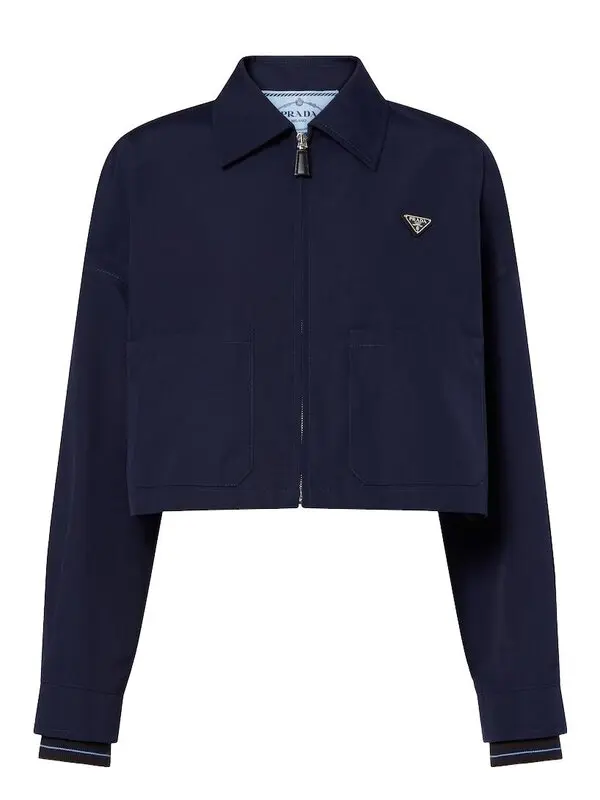 Prada Poplin Blouson Jacket - Blue