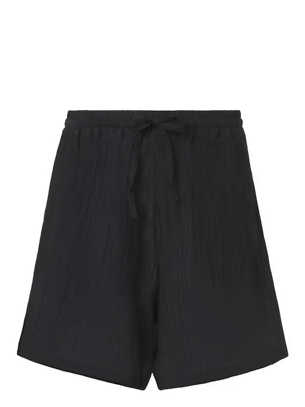 UMIT BENAN Julian Linen And Cotton Shorts - Black