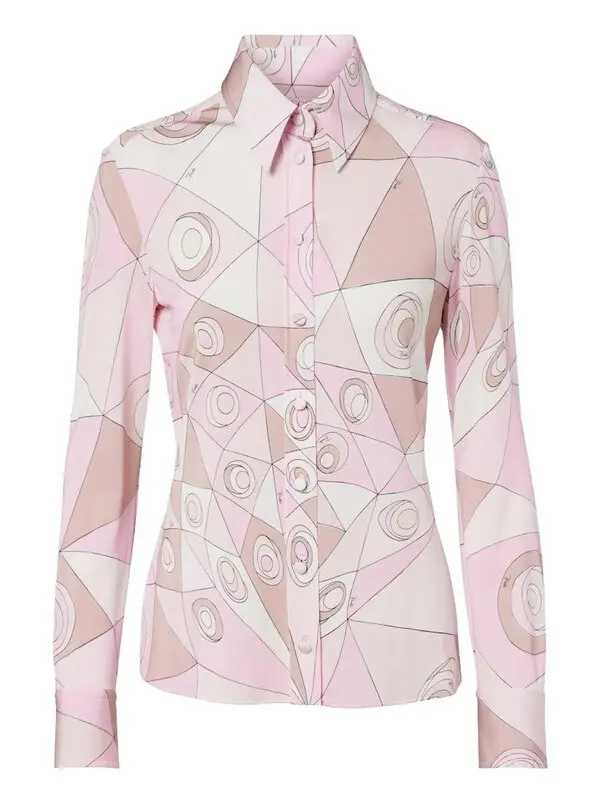 Emilio Pucci Occhi Satin Jersey Shirt - Pink