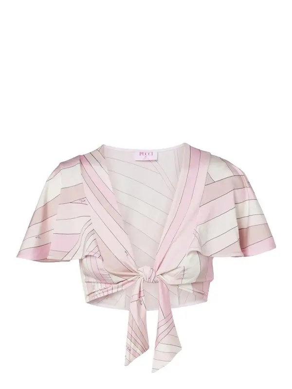 Emilio Pucci Iride Satin Jersey Crop Top - Pink