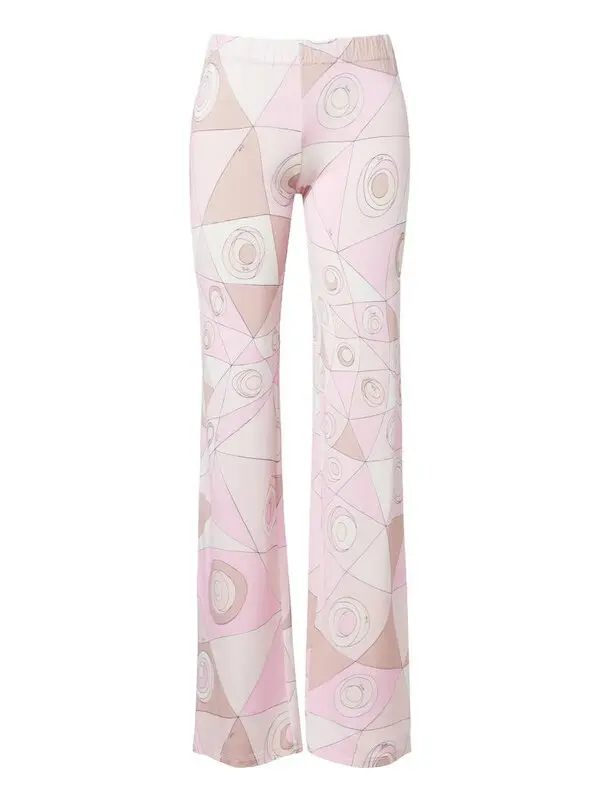 Emilio Pucci Occhi Satin Jersey Straight Pants - Pink