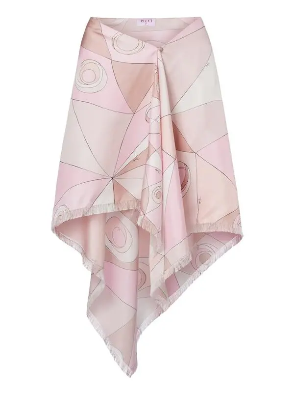 Emilio Pucci Occhi Silk Twill Midi Skirt - Pink
