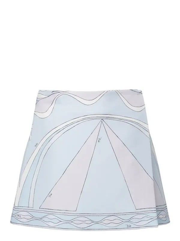 Emilio Pucci Iride Silk Twill Mini Skirt - Blue