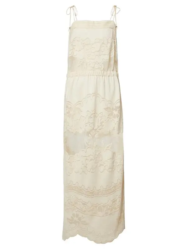 Isabel Marant Souane Embroidered Cotton-blend Maxi Dress - White