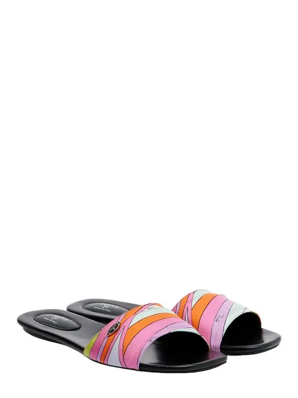 Emilio Pucci Yummy Iride Twill Slides - Multicoloured