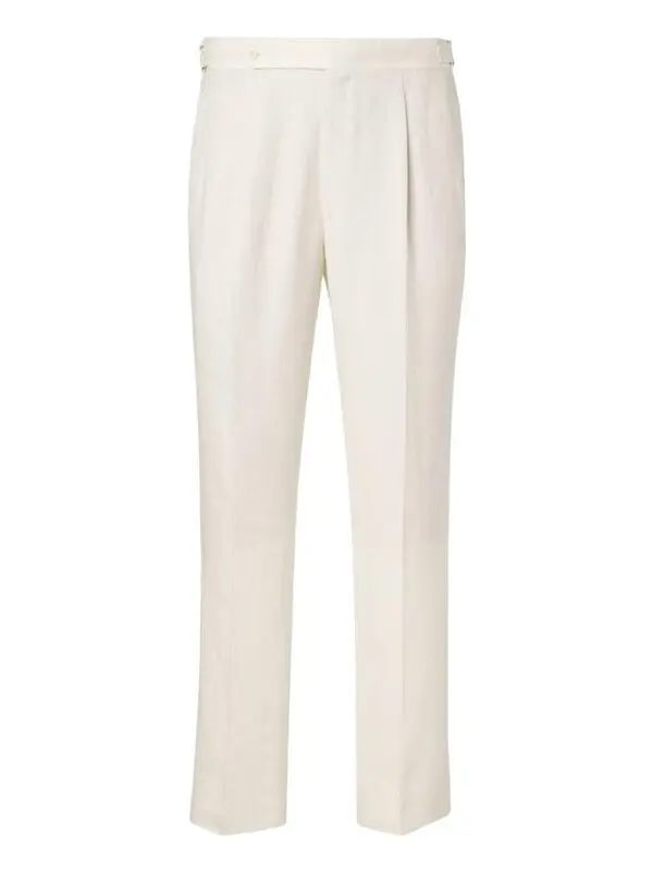 STOFFA Linen Straight Pants - White
