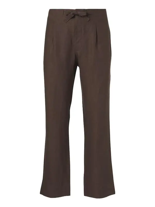 STOFFA Stòffa Linen Straight Pants - Brown