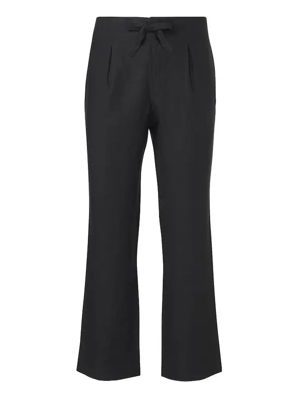STOFFA Linen Straight Pants - Black