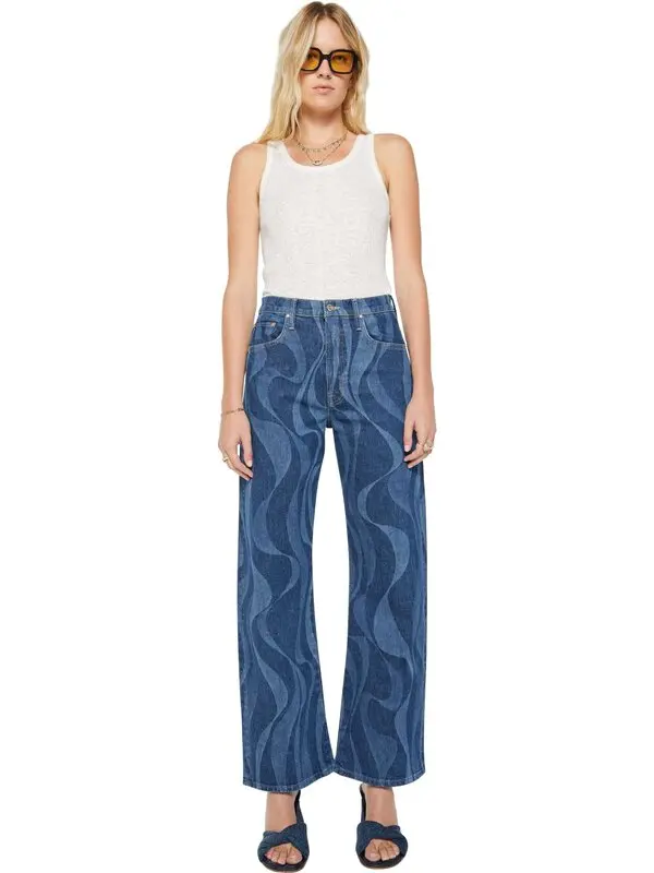 MOTHER The Lasso Sneak Twist Of Fate Wide-leg Jeans - Blue
