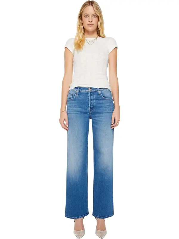 MOTHER The Rerun Sneak Kissing The Caddy High-waisted Wide-leg Jeans - Blue