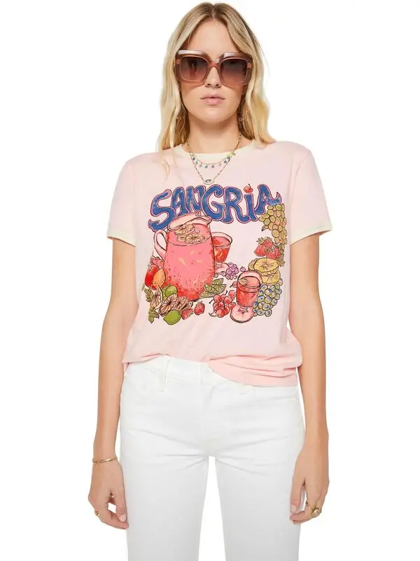 MOTHER The Lil Goodie Ringer Sangria T-shirt - Pink