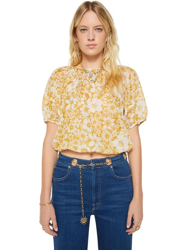 MOTHER The Party In The Back Shirt Flower Notes - Yellow