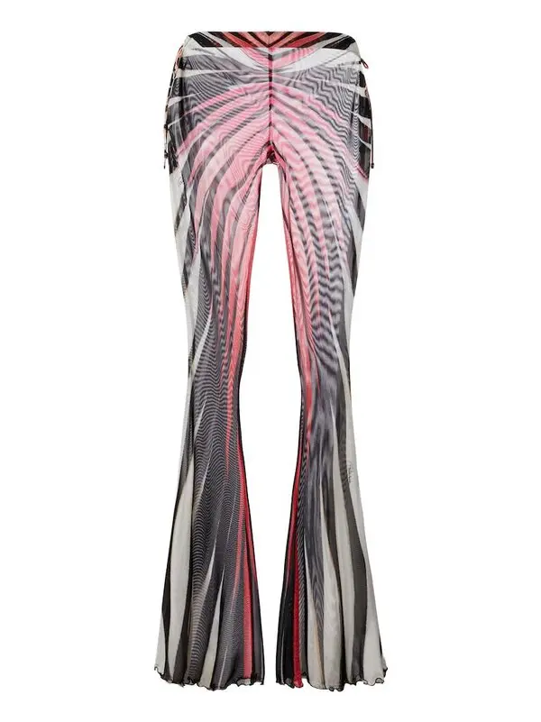 Roberto Cavalli Printed Sheer Flared Pants - Multicoloured