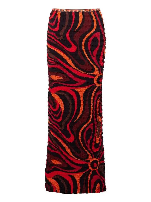 Emilio Pucci Smocked Maxi Skirt - Multicoloured