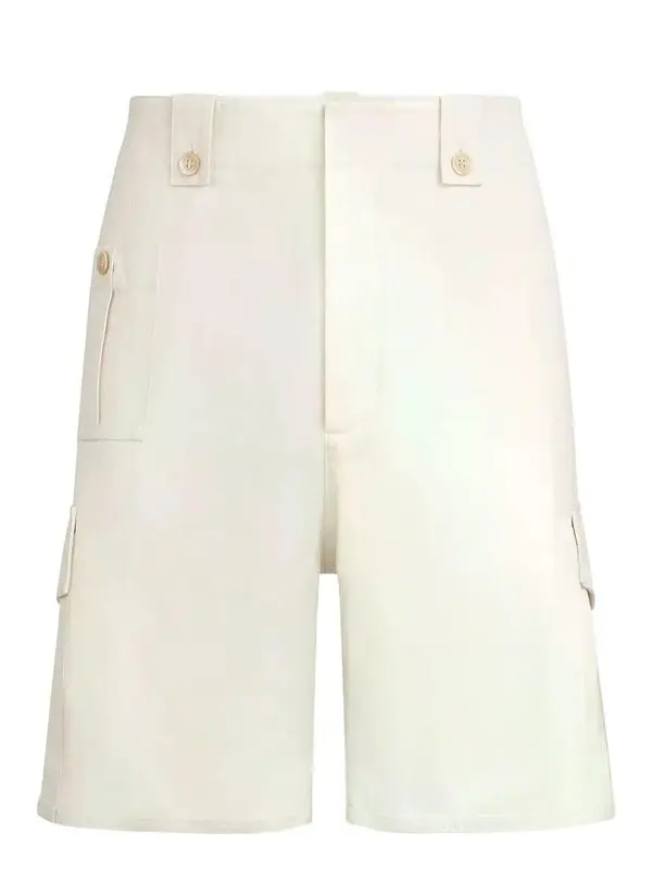 Brunello Cucinelli Cotton And Linen Canvas Bermuda Shorts With Cargo Pockets - Neutrals