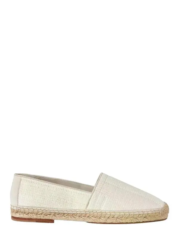 Brunello Cucinelli Techno Raffia And Suede Espadrilles With Piping - Neutrals