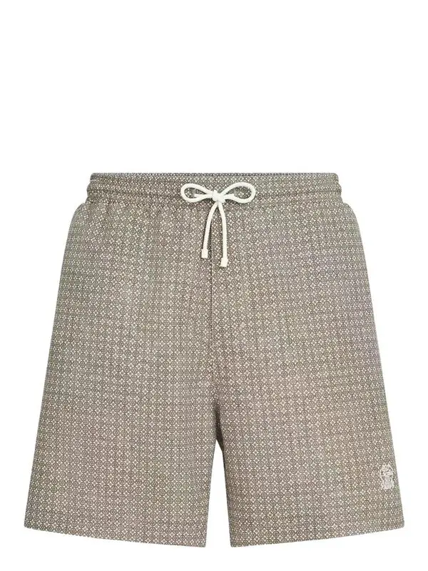 Brunello Cucinelli Floral Print Nylon Swim Shorts - Neutrals