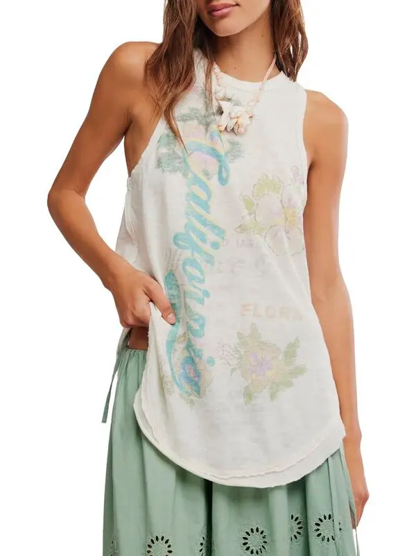 Free People Rosie Graphic Tank - Tofu Combo