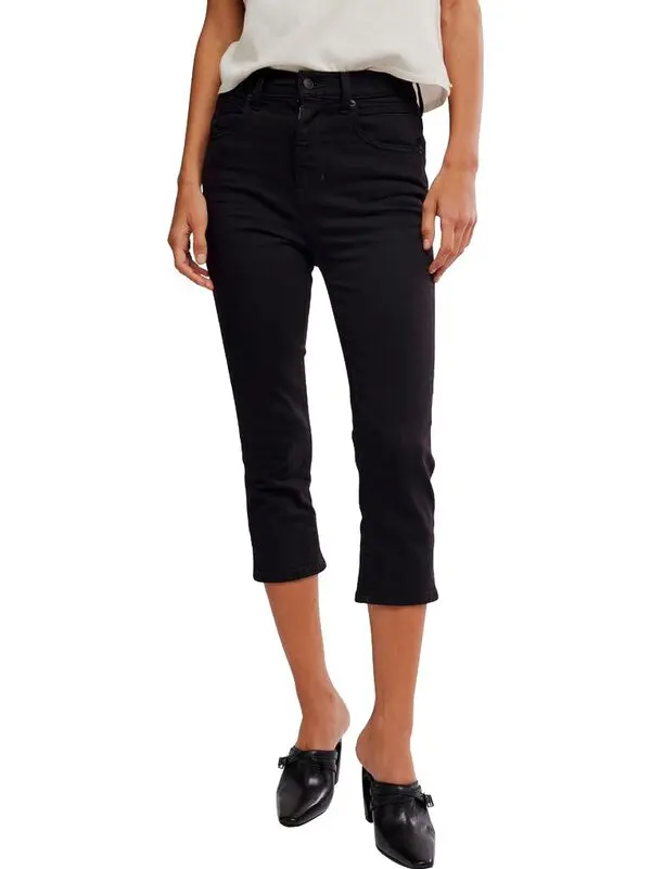 Free People Hot Take Crop Slim Fit Jeans - Drive