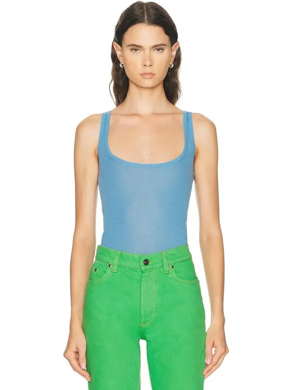 Versace Rib Tank Top - Sky