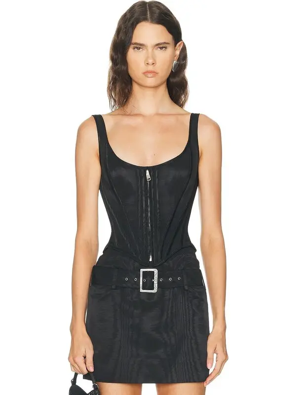 WIEDERHOEFT Boned Bodice Corset Top - Black