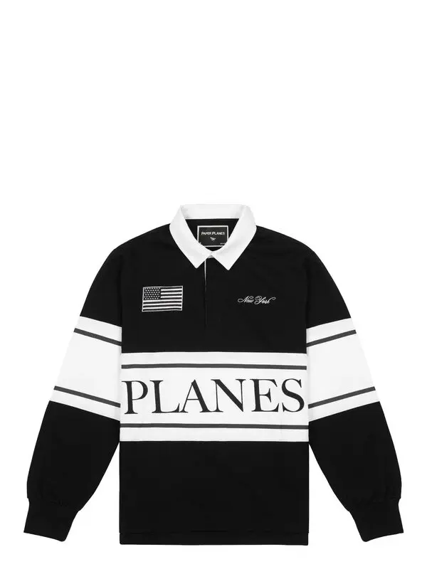 PAPER PLANES Ny Rugby Shirt - Black