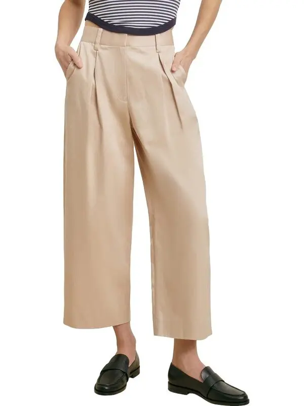 FAVORITE DAUGHTER The London Wide Leg Pants - Light Khaki
