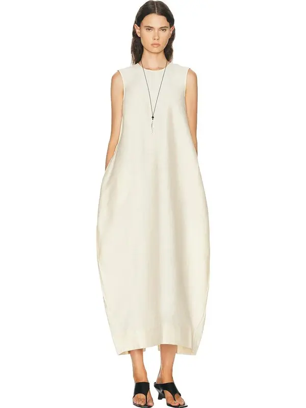 RÓHE Hourglass Linen Silk Maxi Dress - Butter