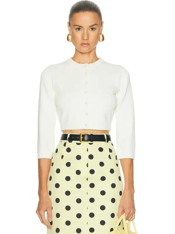 SKIMS Refined Knit Crop Cardigan - Egret