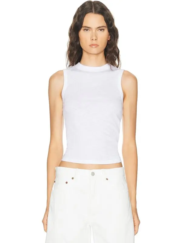 SKIMS Worn In Jersey High Crew Tank Top - Snow