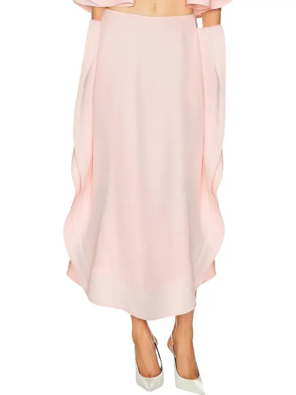 Stella McCartney Silk Frill Detail Maxi Skirt - Ballet Pink