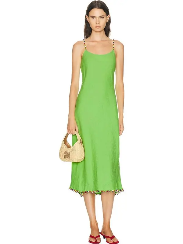 Polo Ralph Lauren Beaded Slip Dress - Riviera Green