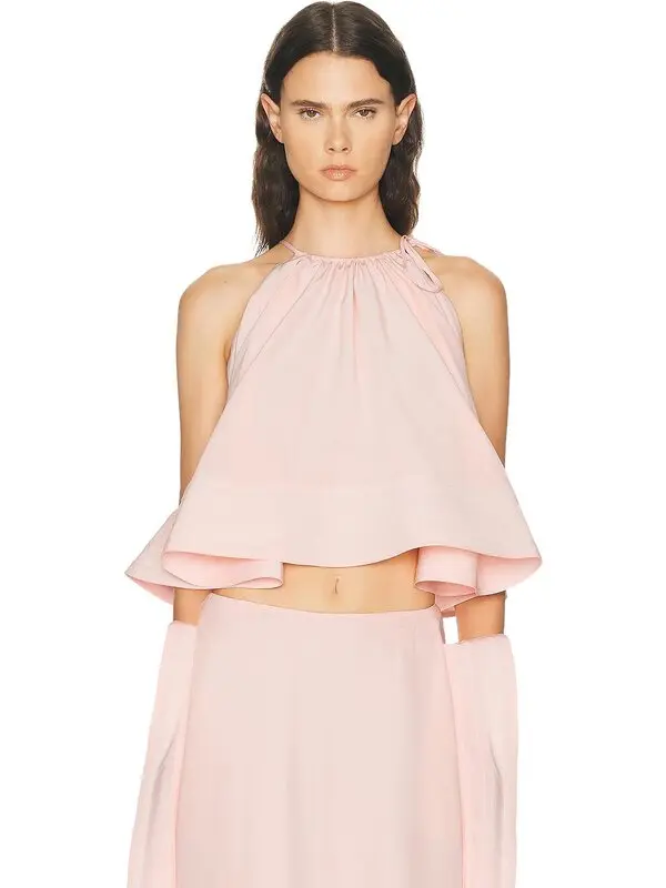 Stella McCartney Silk Sleeveless Frill Top - Ballet Pink