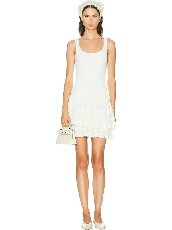 Polo Ralph Lauren Tiered Crochet Knit Dress - White