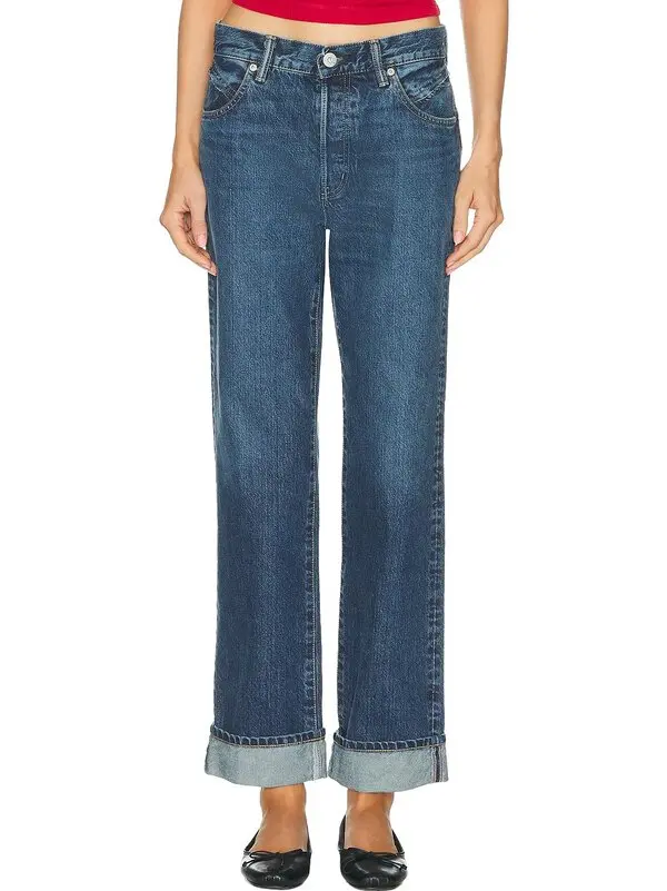 Moussy Vintage Lara Western Straight Leg Jeans - Dark Blue