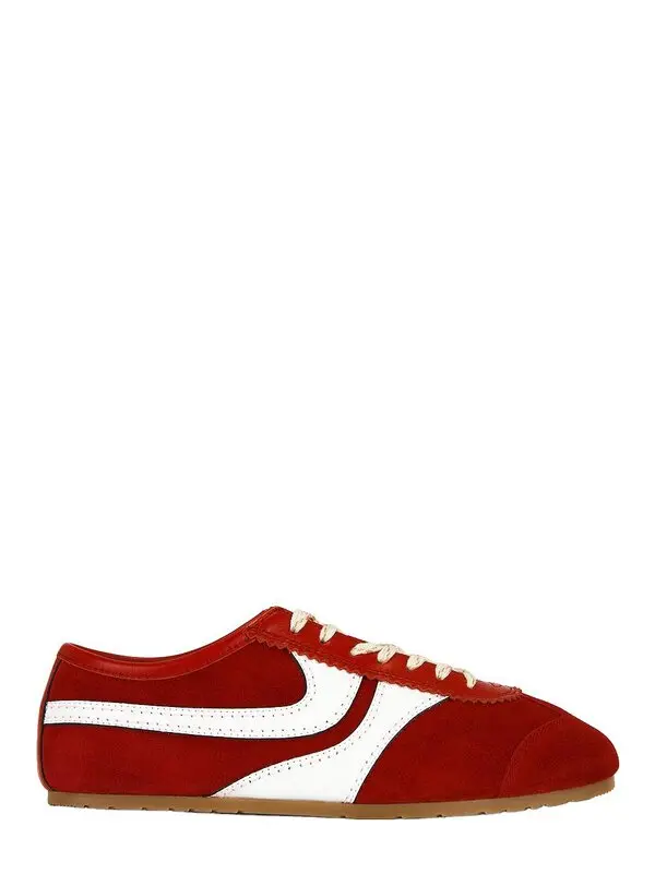 Dries Van Noten Suede And Calf Leather Mule Sneakers - Red