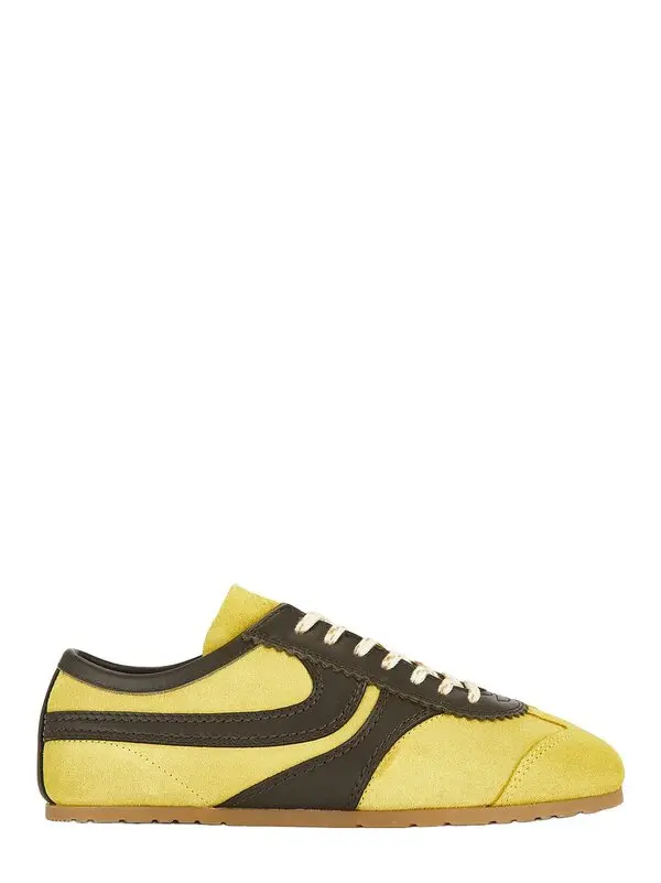 Dries Van Noten Suede And Calf Leather Mule Sneakers - Yellow