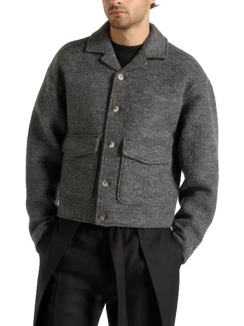 Manière De Voir Maniere De Voir Aurel Wool Jacket With Revere Collar - Grey
