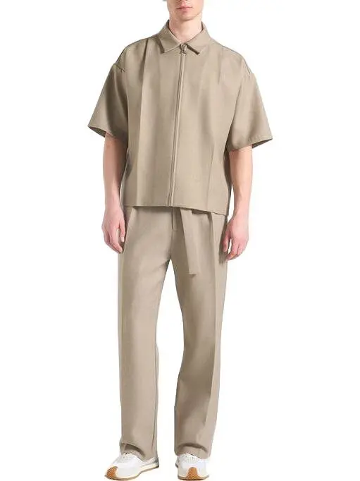 Manière De Voir Manìere De Voir Relaxed Fit Belted Tailored Trousers - Beige