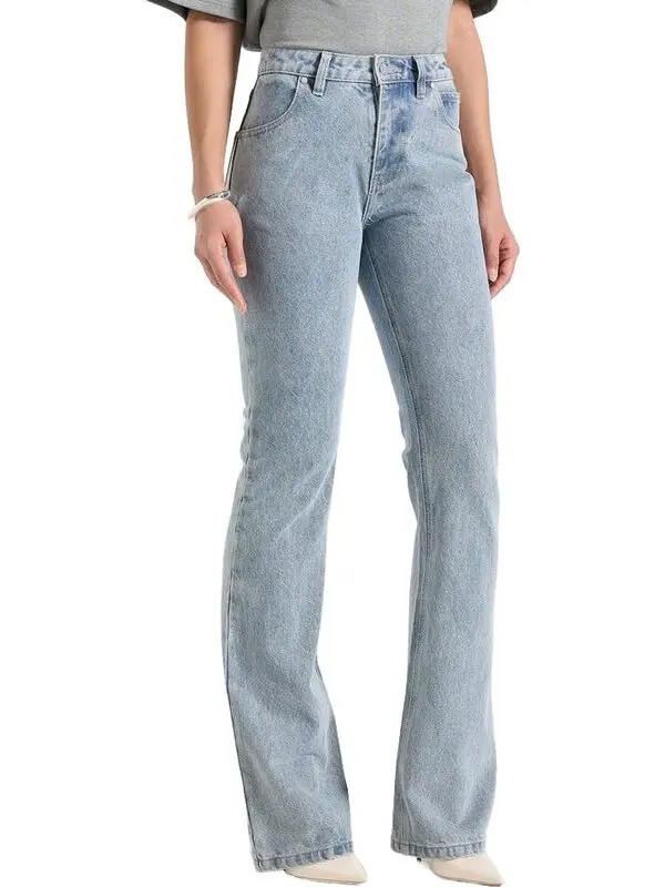 Manière De Voir Abbie Stacked Fit And Flare Jeans - Mid Blue