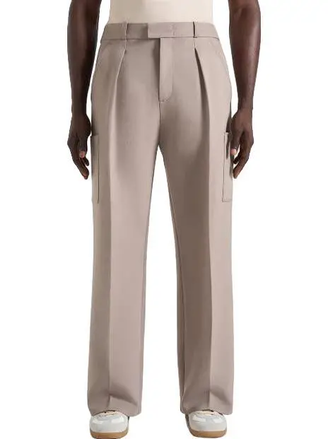 Manière De Voir Luca Relaxed Fit Pleated Pocket Trousers - Beige