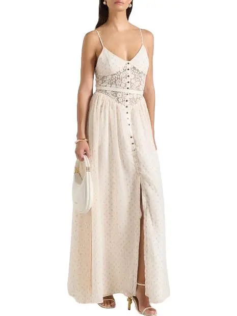 Manière De Voir Rosie Lace Corset Maxi Dress - Cream