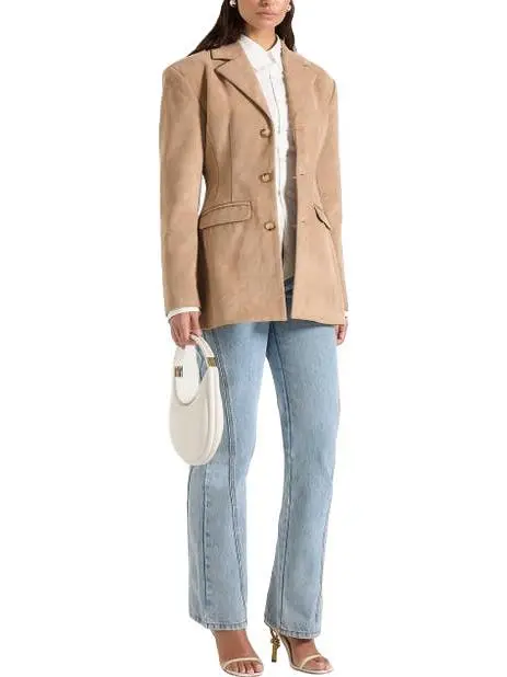 Manière De Voir Maniere De Voir Claire Suede Blazer - Beige