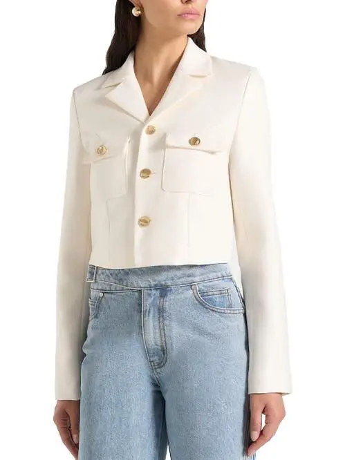 Manière De Voir Daphina Tailored Cropped Jacket - Off White