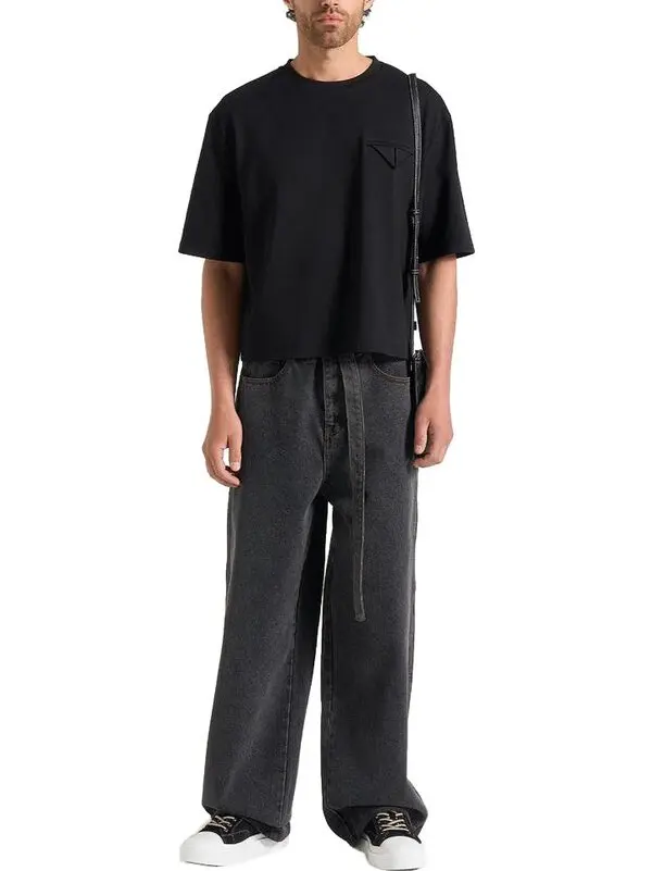 Manière De Voir Leon Boxy Cropped T-shirt - Black