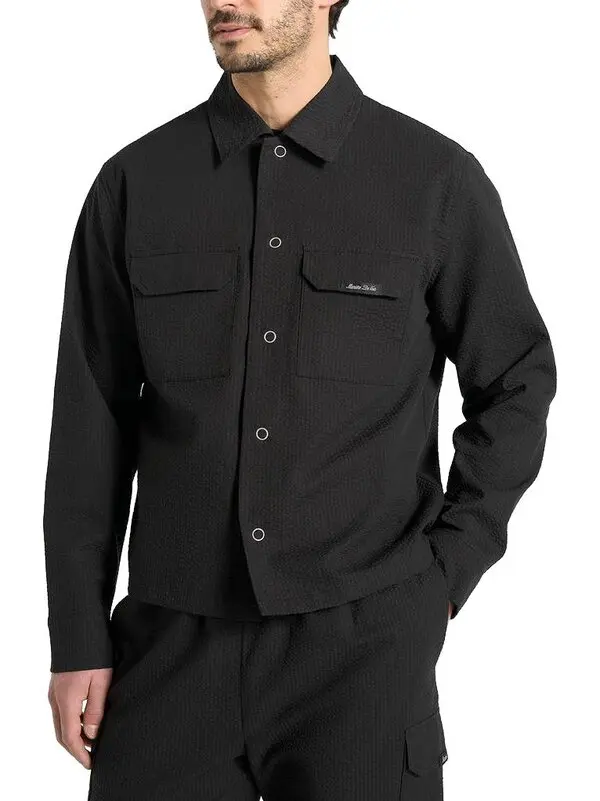 Manière De Voir Textured Cargo Jacket - Black