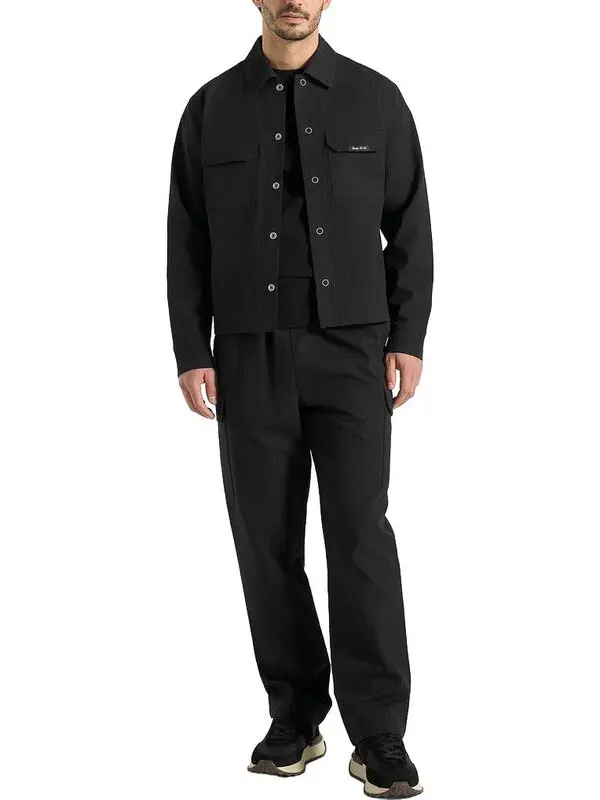 Manière De Voir Textured Cargo Jacket - Black